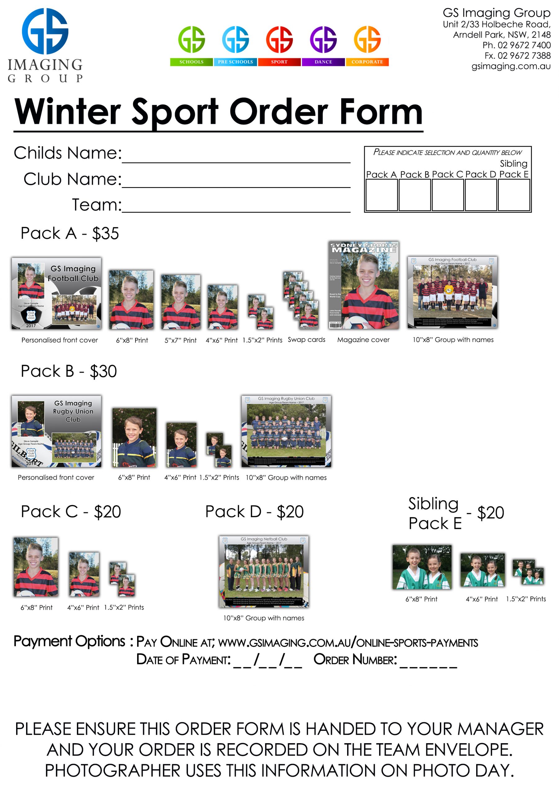 Winter Sport Order Form – Glenmore Park FC | Glenmore Park Football Club